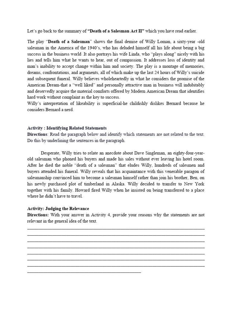 Death of the Salesman 2 | PDF