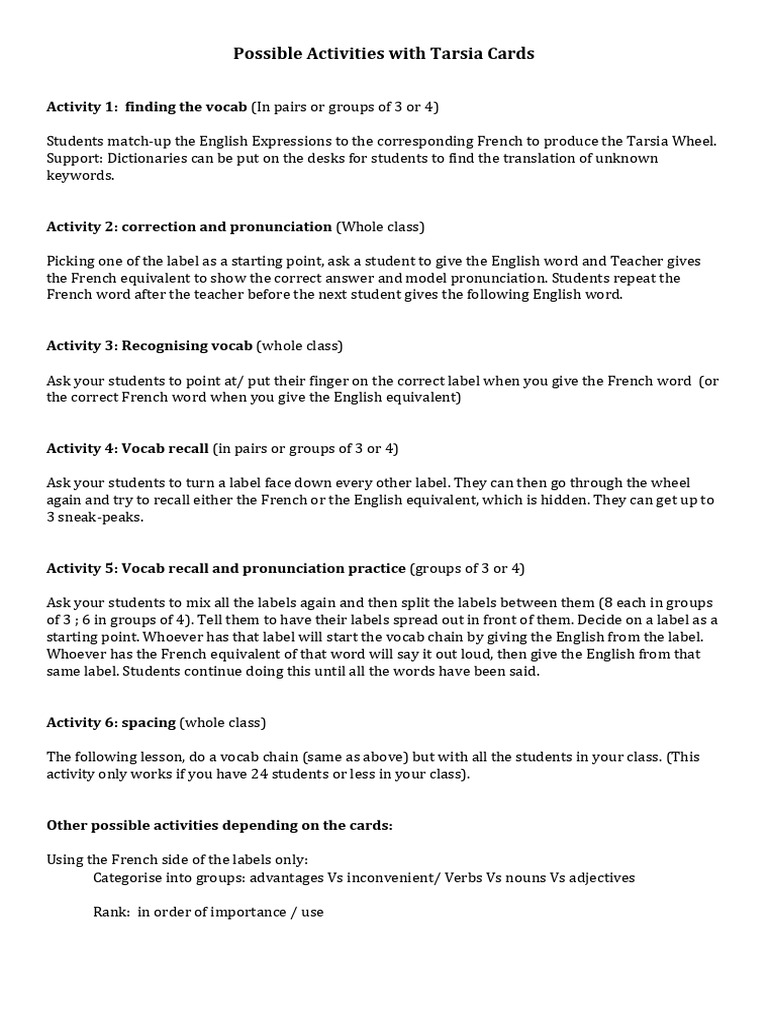 Tarsia Cards-ACTIVITIES | PDF