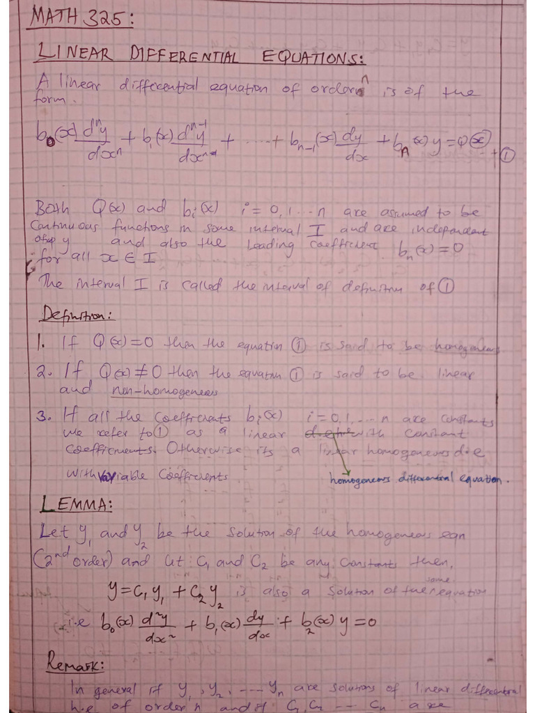 MATH 325 (Partial Notes) | PDF