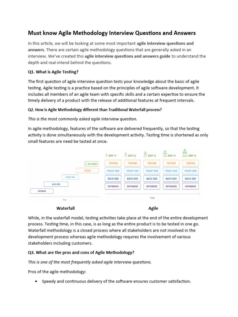 Essential Agile Interview Q&A Guide | PDF | Scrum (Software Development ...