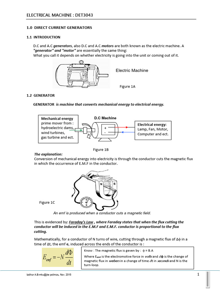TOPIK 1- DC GENERATOR BI | PDF | Electric Generator | Electric Motor