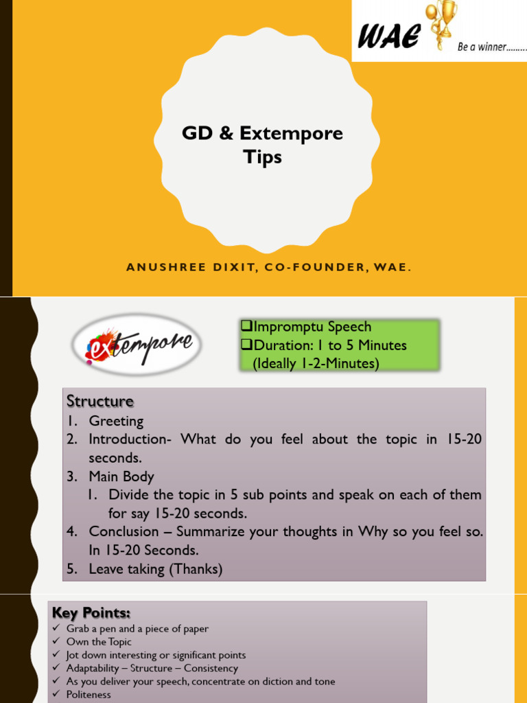 GD & Extemepore Fav | PDF | Thought | Knowledge