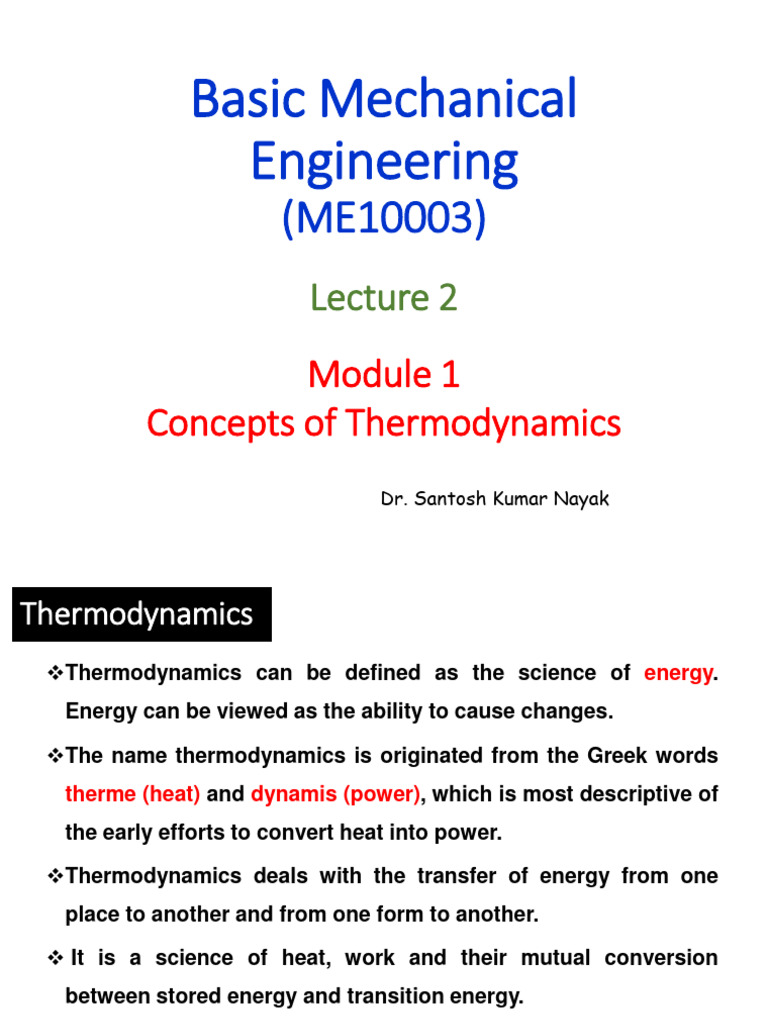 Lecture 2 - Thermodynamics | Download Free PDF | Thermodynamic Equilibrium | Temperature