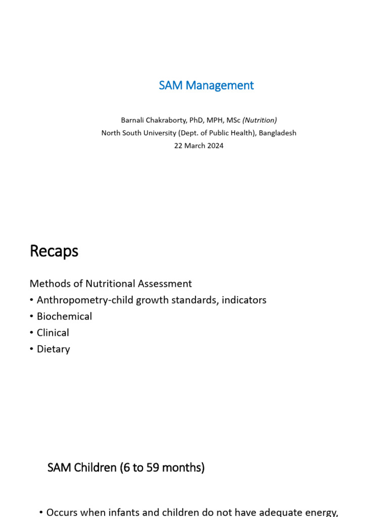 Lecture 6 SAM Children 22 March 24 | PDF | Clinical Medicine | Diseases ...