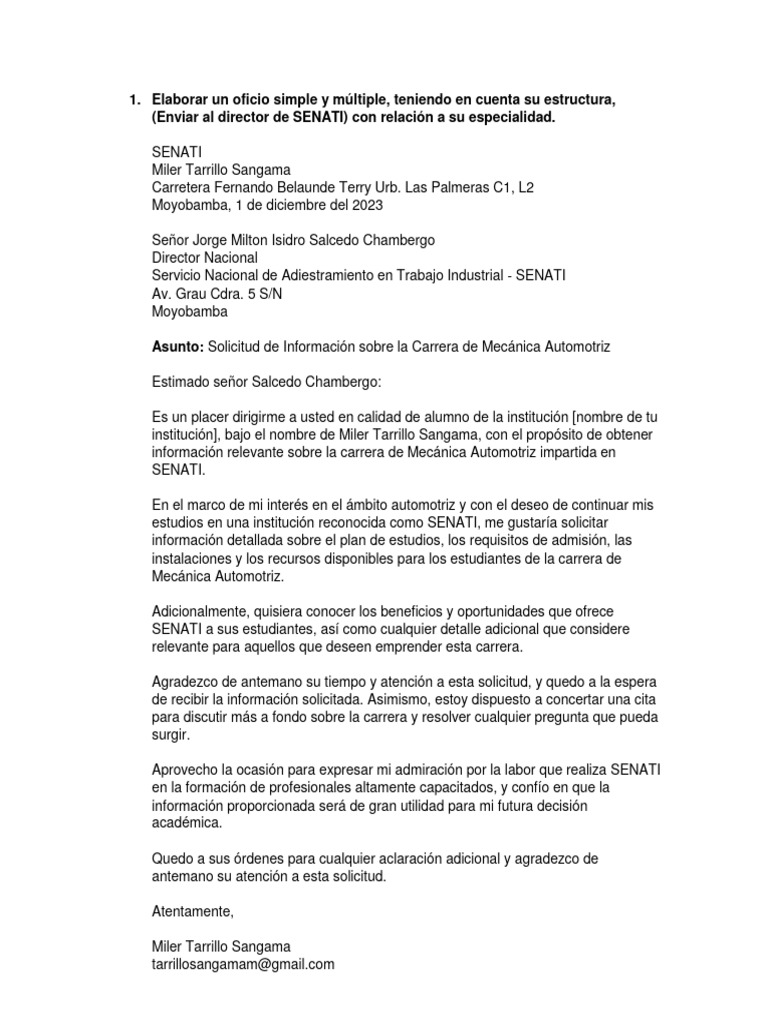 Elaborar un oficio simple y múltiple | PDF | Plan de estudios