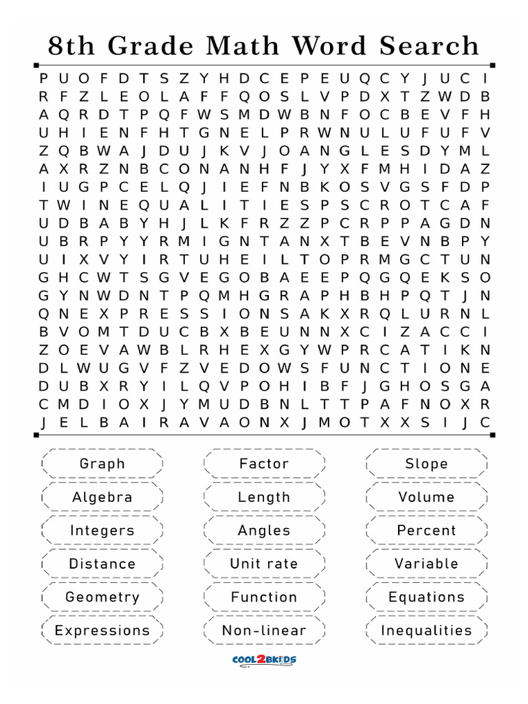 8th-Grade-Math-Word-Search | PDF