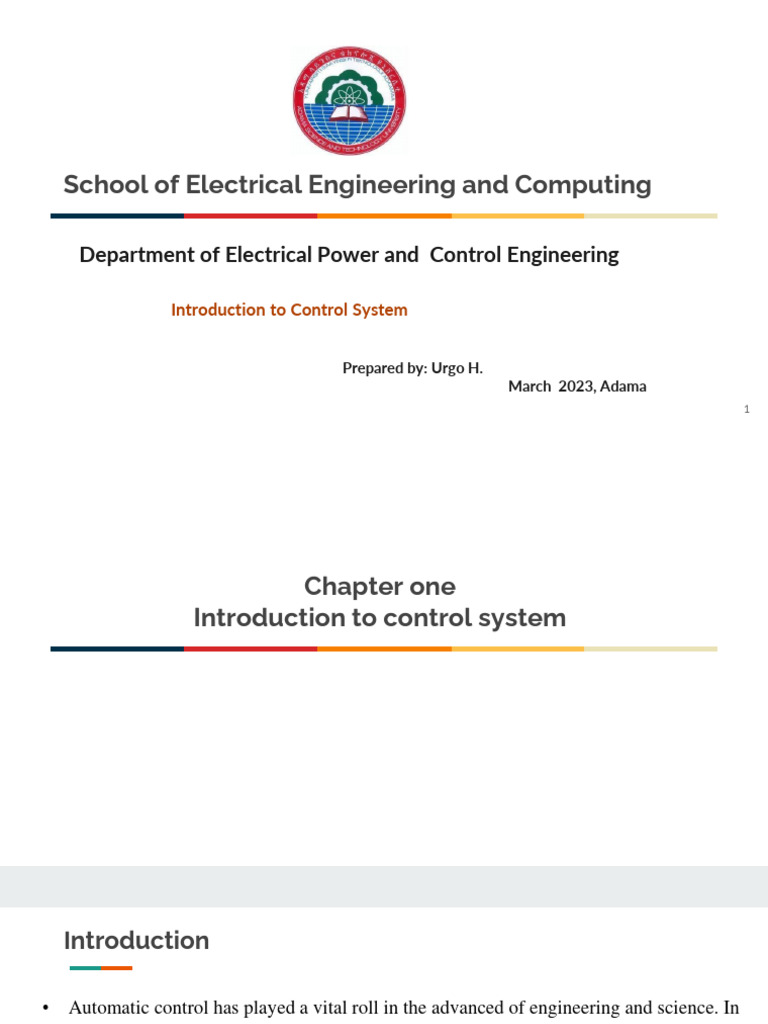 Chapter One | PDF | Control Theory | Feedback