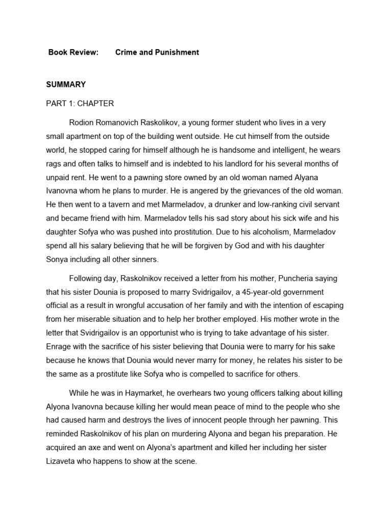 Book Review - Crime and Punishment | PDF | Crime And Punishment