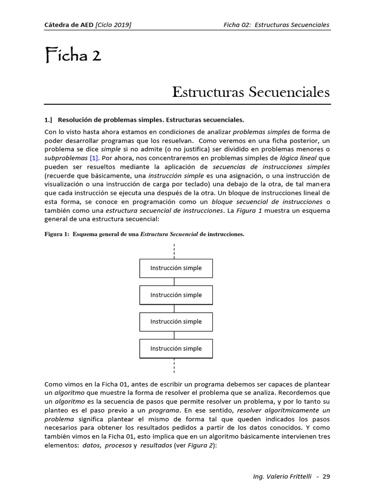 Ficha 02 (2019) - Estructuras Secuenciales (Python) | PDF | Algoritmos ...