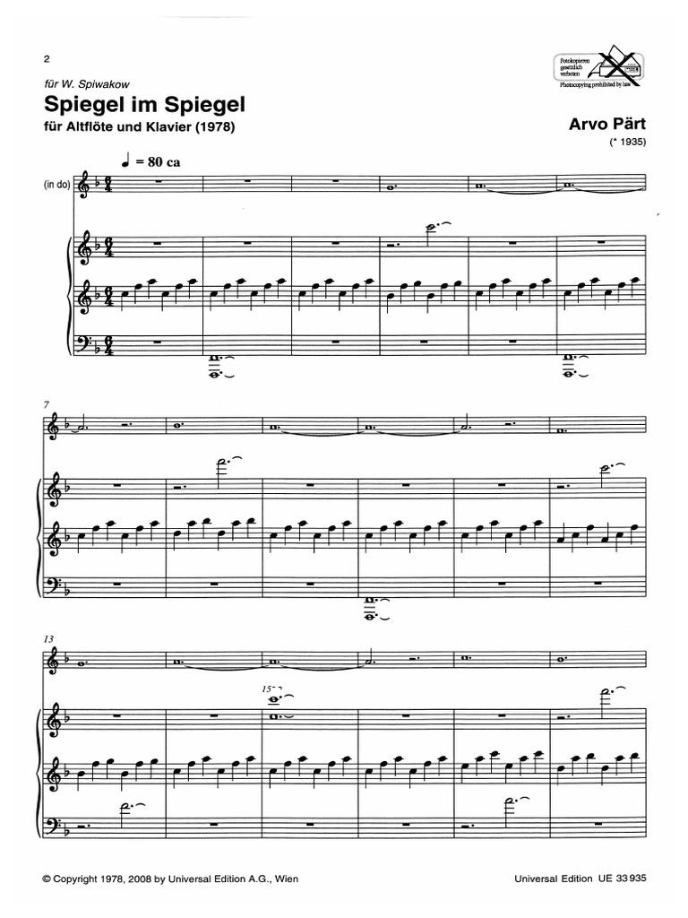 Arvo Part - Spiegel Im Spiegel | PDF