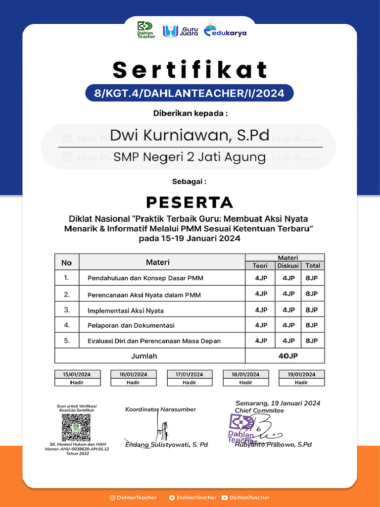 Dwi Sert Dahlan | PDF