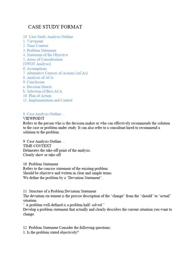 Case Study Format Uep | Download Free PDF | Swot Analysis | Market ...