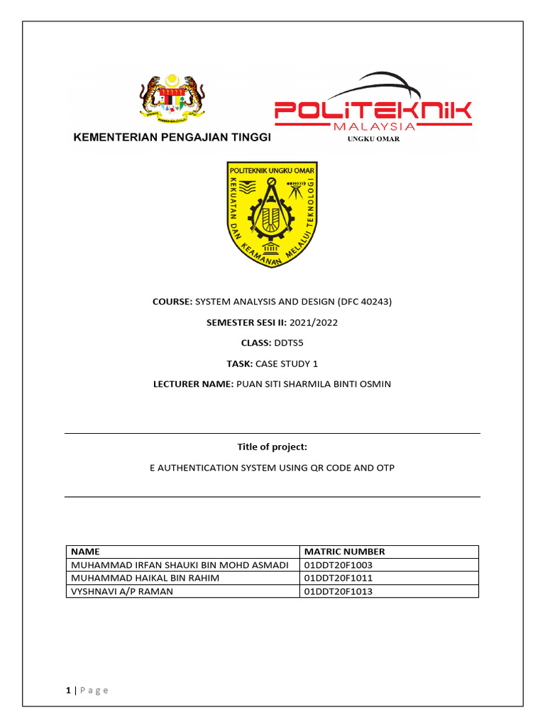 Case Study 1 - F1003, F1011, F1013 | Download Free PDF | Password | Authentication
