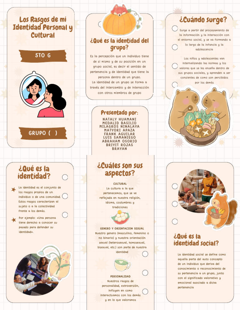 Los Rasgos de mi Identidad Personal y Cultural | PDF | Grupo social ...