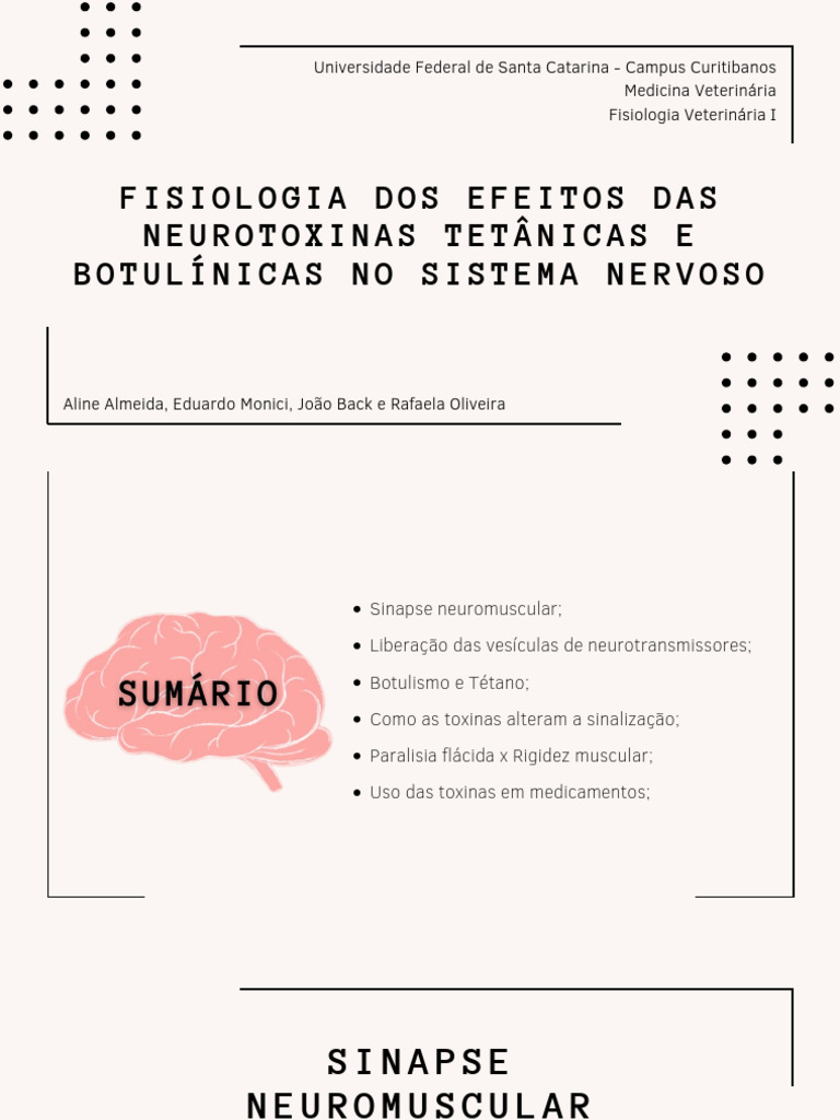 Fisiofisiologia Dos Efeitos Das Neurotoxinas Tetânicas e Botulínicas No ...