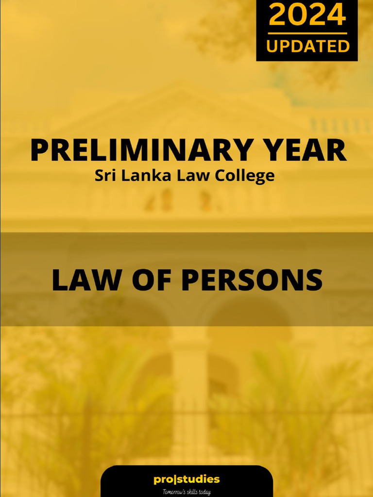 Law of Persons - 2024 (English) | PDF | Annulment | Marriage