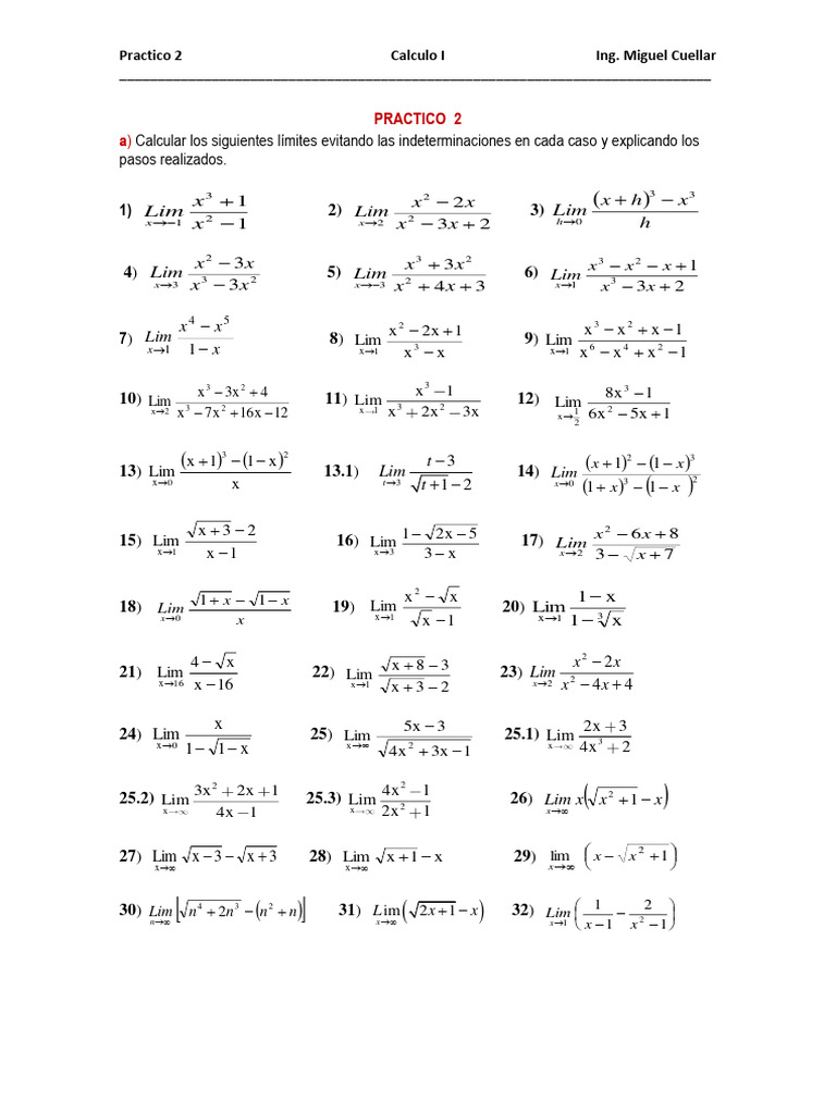 Calculo. Practico 2-2 | PDF