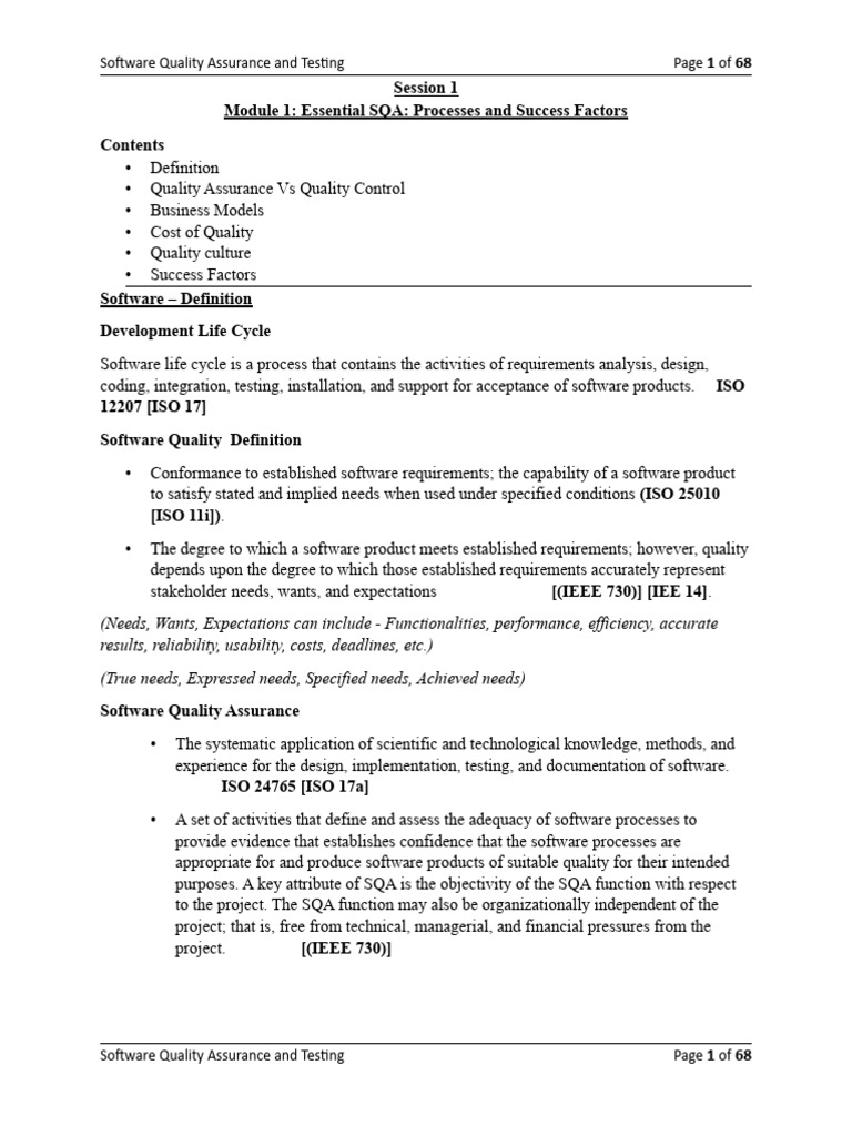 Essential Software QA Processes | PDF | Software Quality | Quality ...