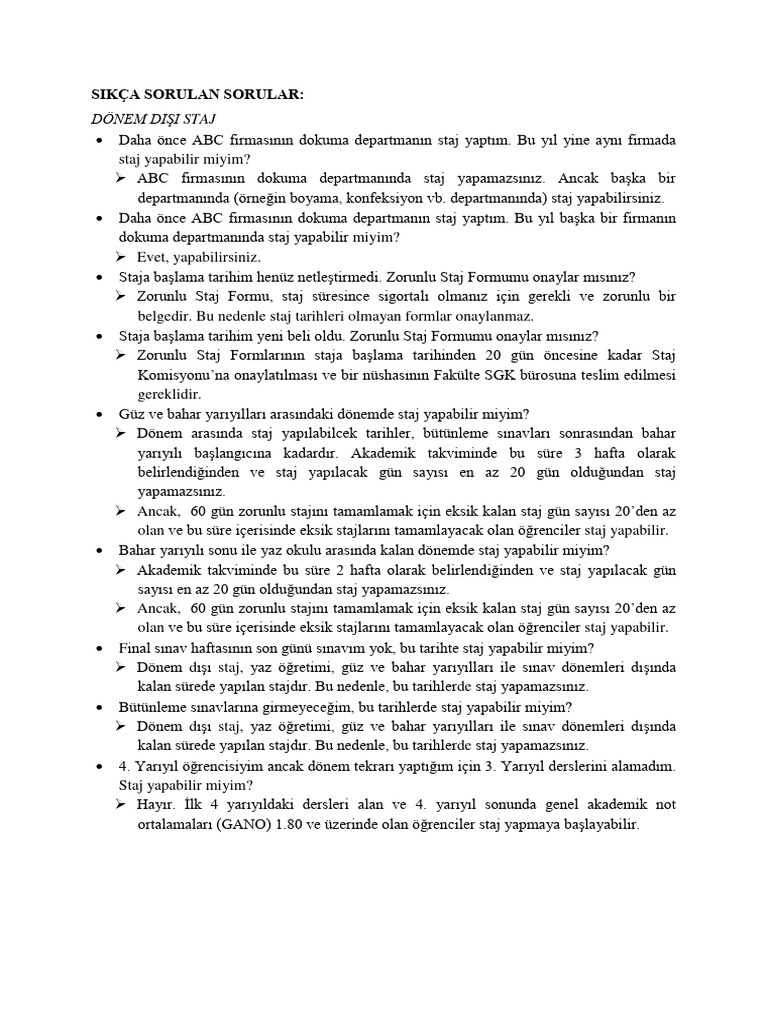 STJ Tekstil Muhendisligi Bolumu Sikca Sorulan Sorular | PDF