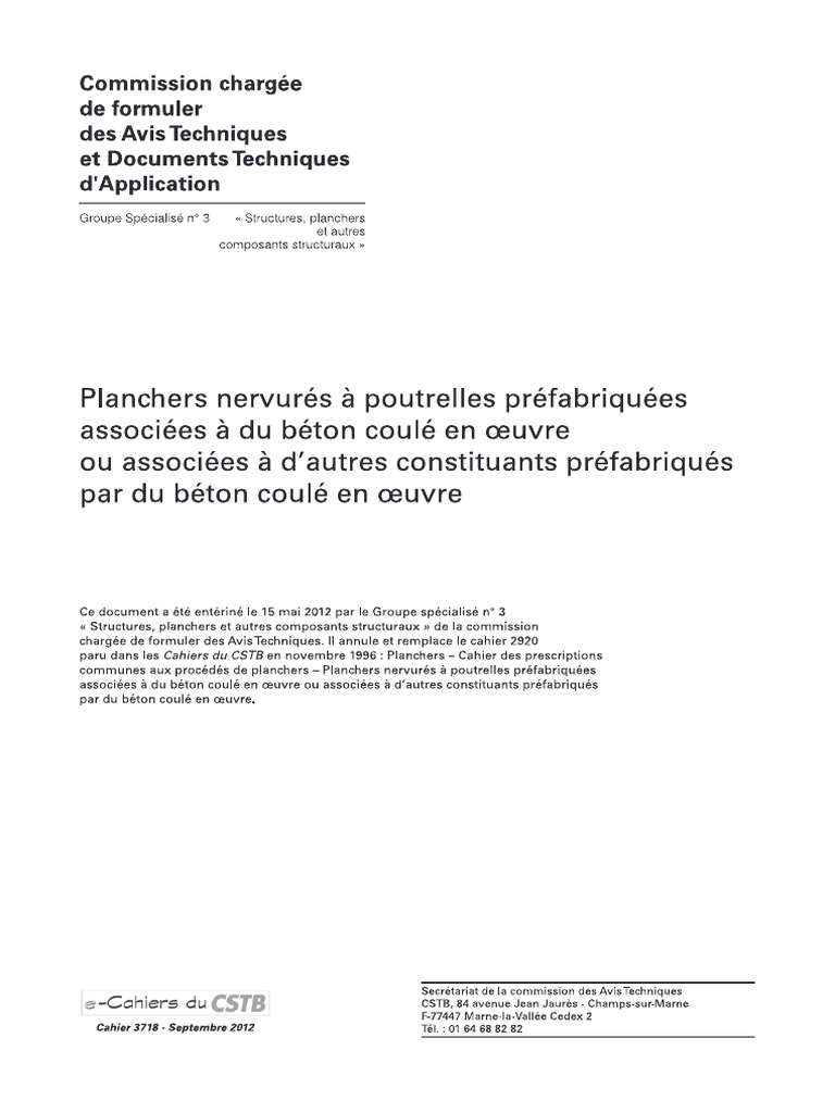 Cahier Du CSTB | PDF