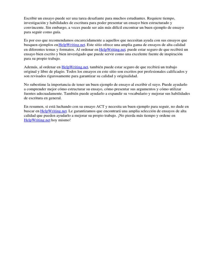 Ejemplos De Ensayos Act Pdf Scribd Websites