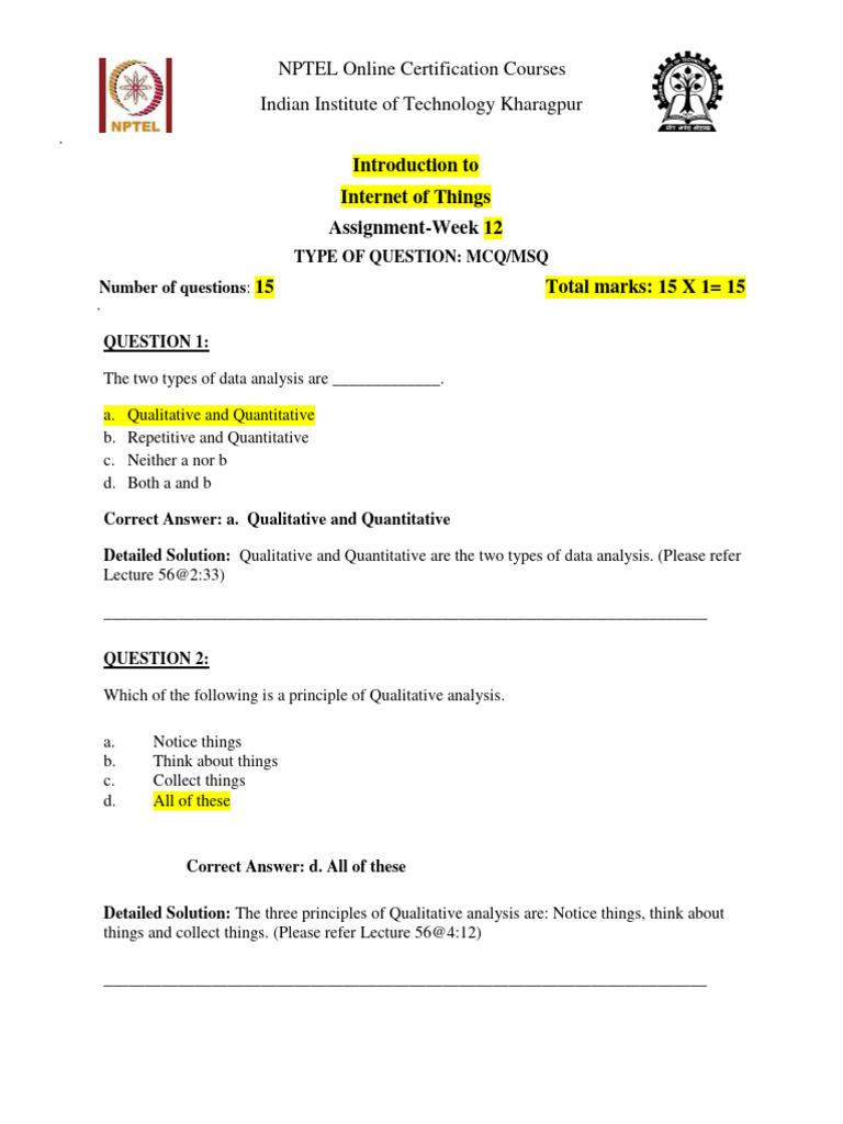 IOT Assignment-12 Solution | PDF | Internet Of Things | Variance