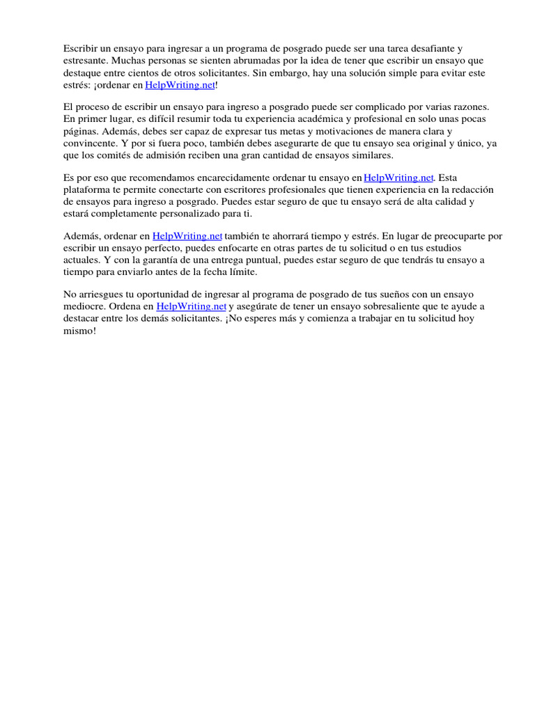 Cómo Escribir Un Ensayo para Ingreso A Posgrado | Descargar gratis PDF ...