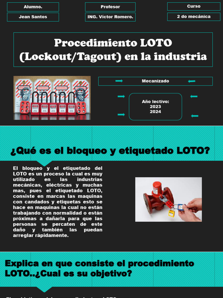 Mecanizado LOTO | PDF | Administración de Seguridad y Salud Ocupacional