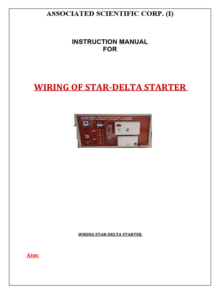 Star-Delta Starter Wiring Manual | PDF | Electrical Components ...