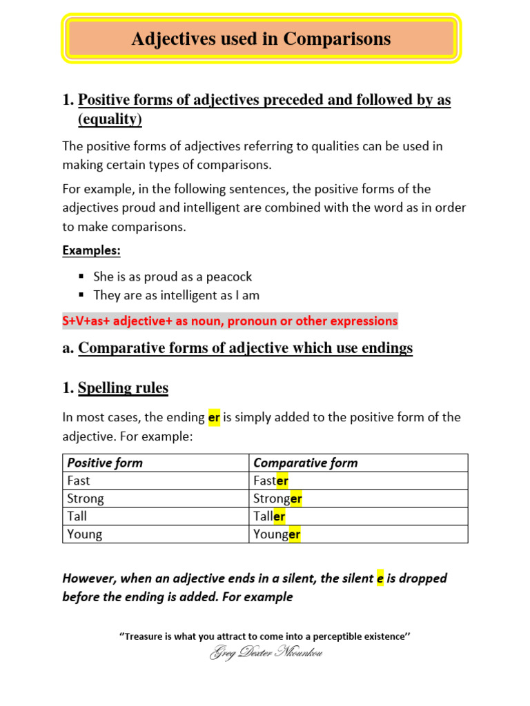 Comparative adjectives | PDF | Adjective | English Language