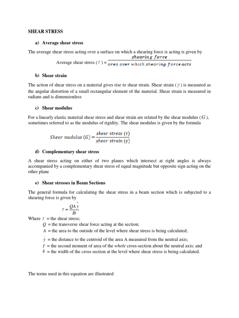 CSE 125 SHEAR STRESS Extra Examples | PDF | Stress (Mechanics) | Shear ... CSE 125 SHEAR STRESS Extra Examples | PDF | Stress (Mechanics) | Shear ...