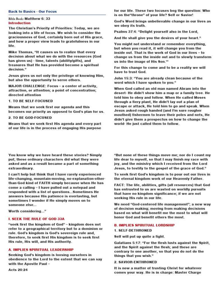 Back To Basics | PDF | Jesus | God