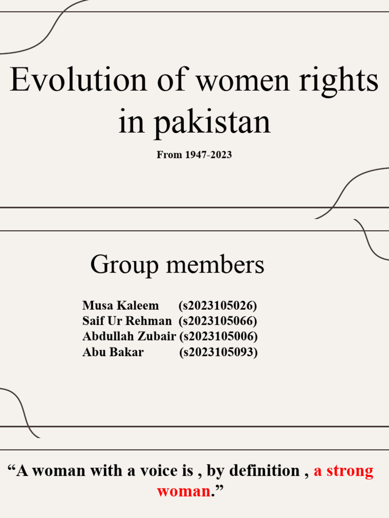 Evolution of Women Rights in Pakistan | PDF | Cultural Politics ...