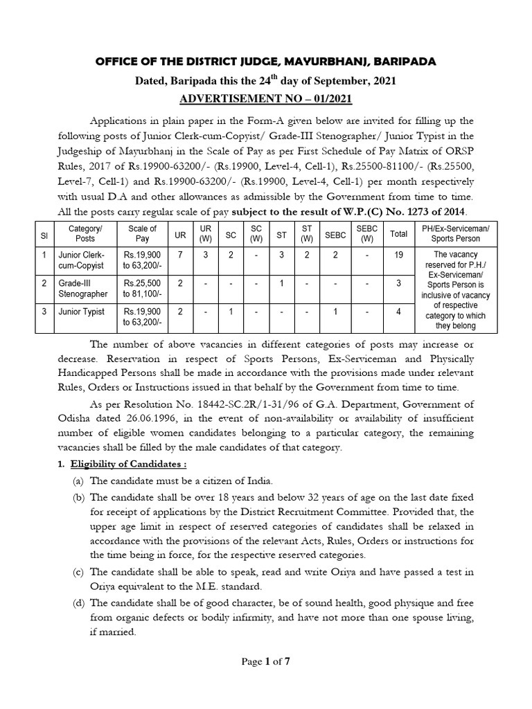 Advertisement of Mayurbhanj | PDF | Shorthand