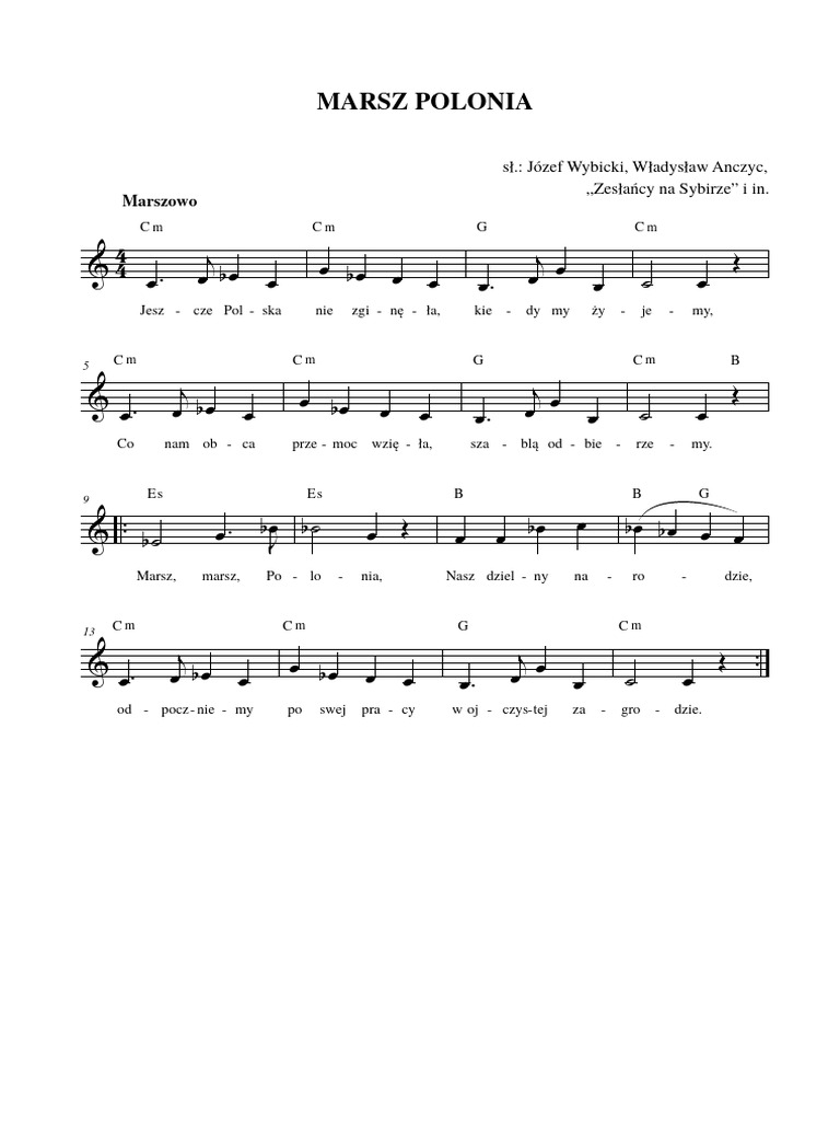 Marsz Polonia nuty | PDF