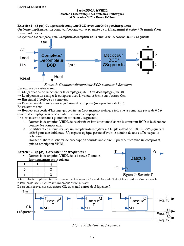 Compteur BCD et Bascule T en VHDL | PDF | VHDL | Décimal codé binaire