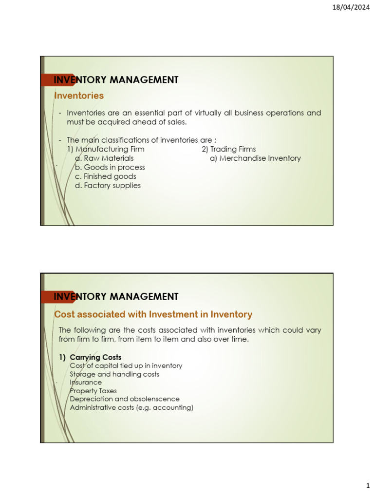 Inventory Management | Download Free PDF | Inventory | Business Process