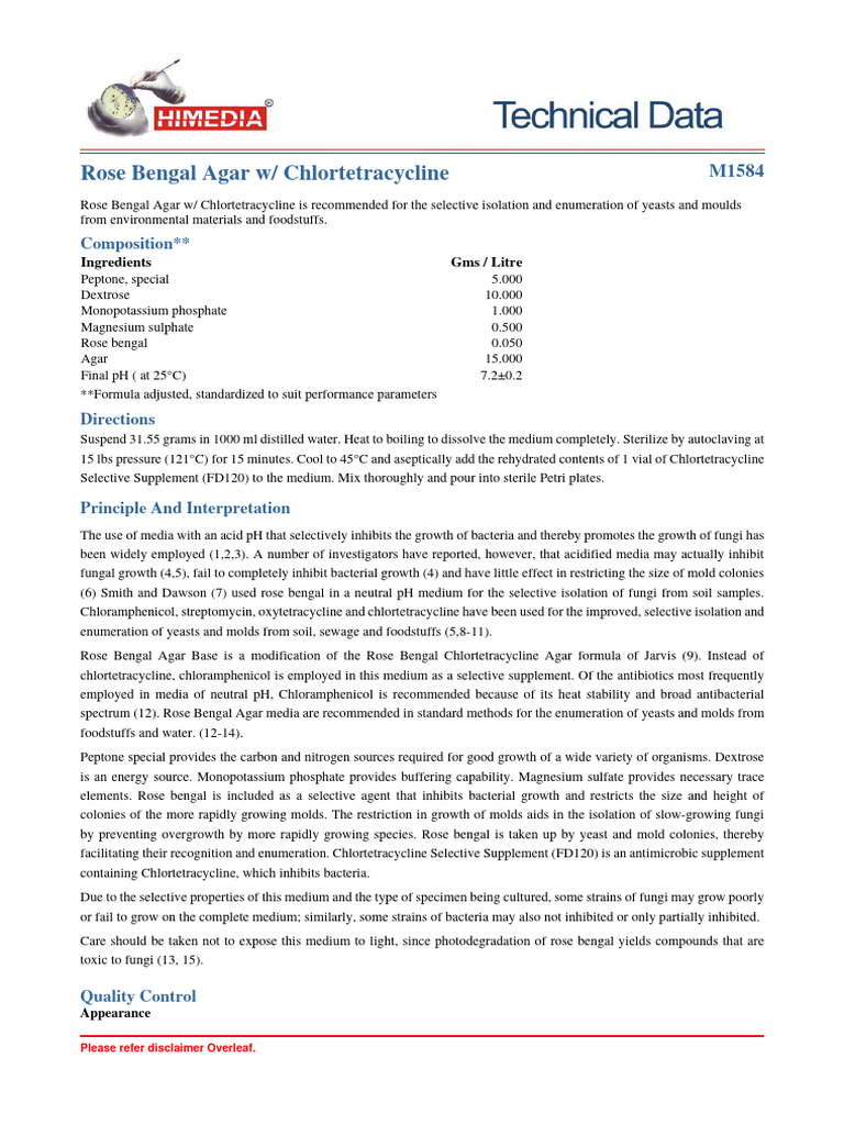 Rose Bengal | PDF | Agar | Mold