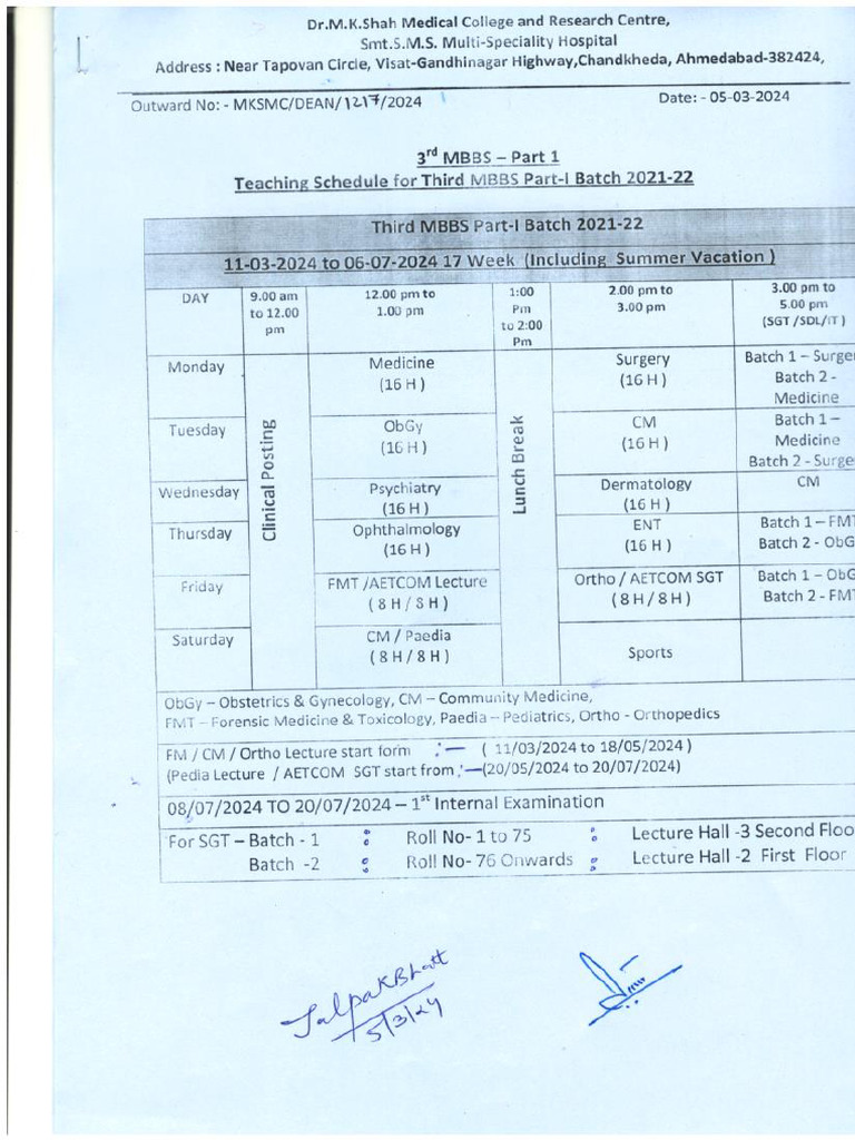 Teaching Schedule 3rd Part 1 Batch 21 22 Pdf