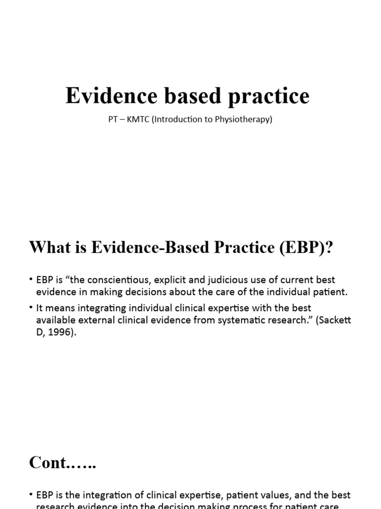 Lesson 14 Evidence Based Practice | PDF | Evidence Based Medicine | Evidence Based Practice