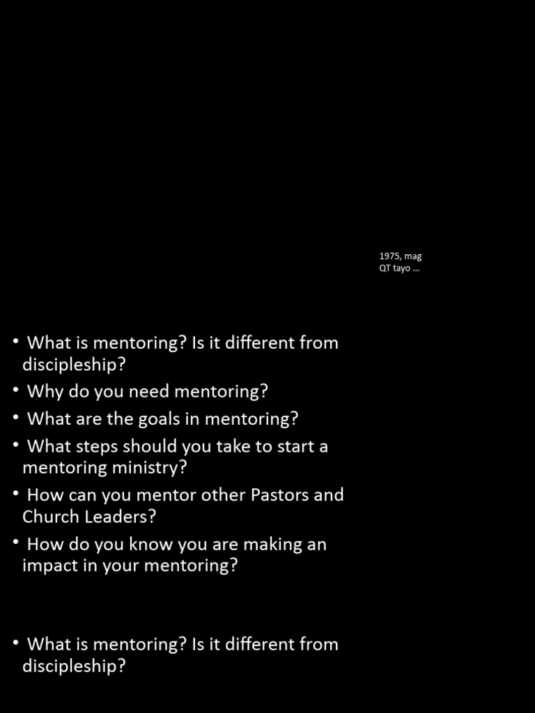 Effective Mentoring for Church Leaders | PDF | Mentorship | Christian ...