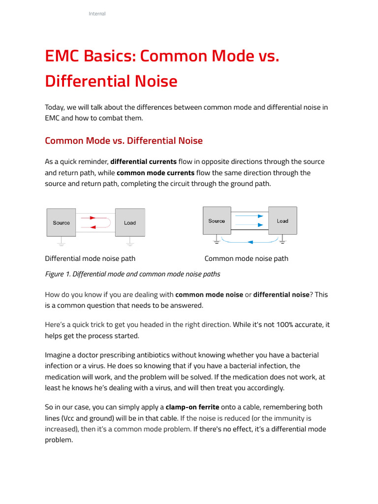 Common vs. Differential Noise in EMC | PDF | Electrical Impedance ...