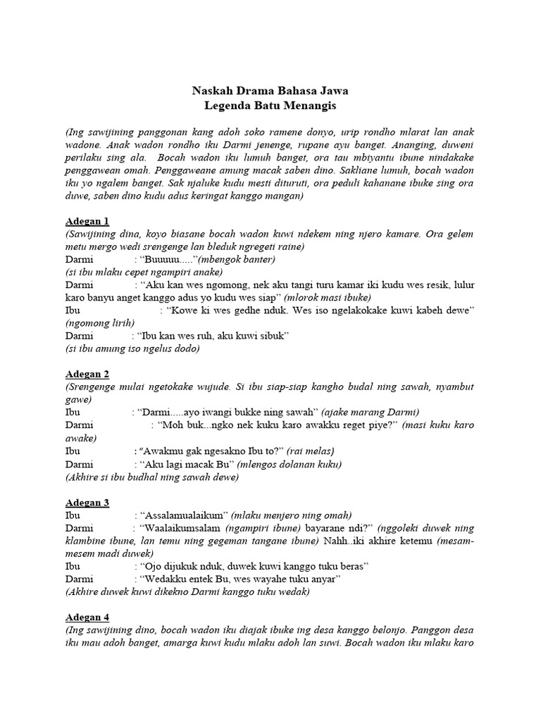 Naskah Drama Bahasa Jawa | PDF