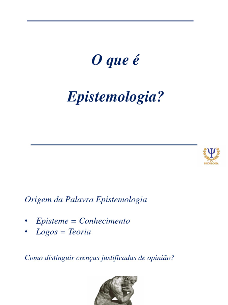O Que é Epistemologia Pdf Pdf Psicologia Conhecimento