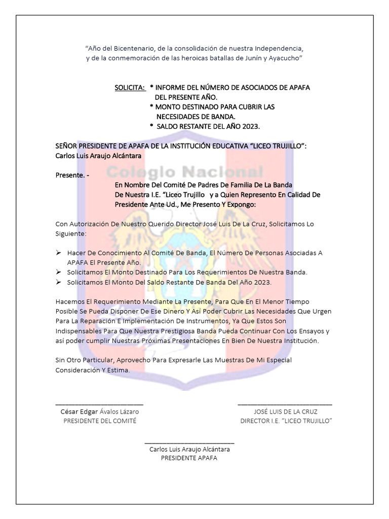 Requerimiento Apafa | PDF