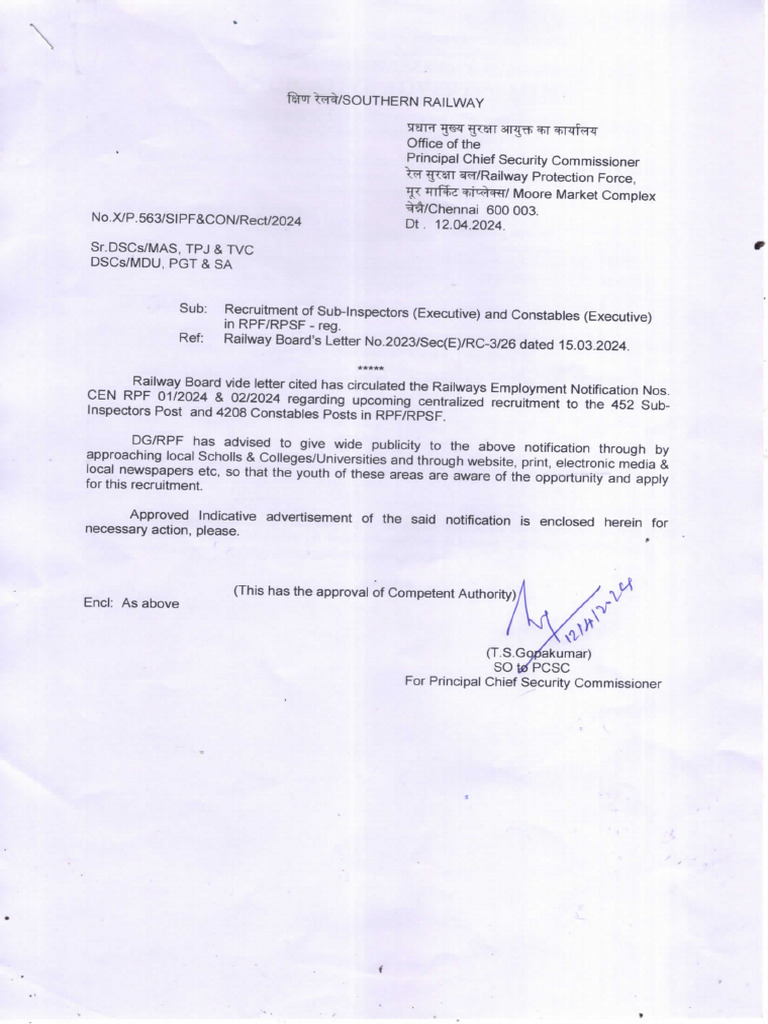 Recruitment of Sub-Inspectors and Constables Reg | PDF
