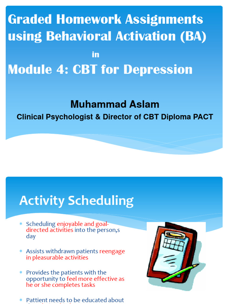 Lecture On Behavioral Activation in Depression | PDF | Major Depressive ...