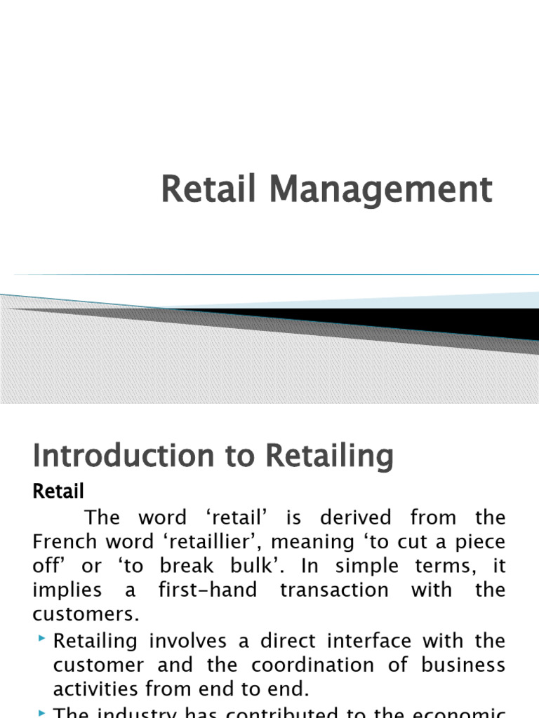 Retail Management 1 | PDF | Retail | Consumer Behaviour