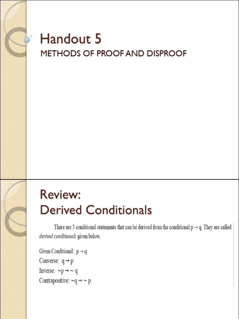 Methods of Proof and Disproof | PDF | Theorem | Mathematical Proof