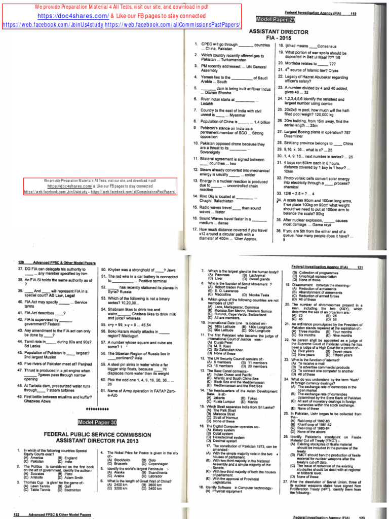 fia assistant director solved past papers | PDF fia assistant director solved past papers | PDF
